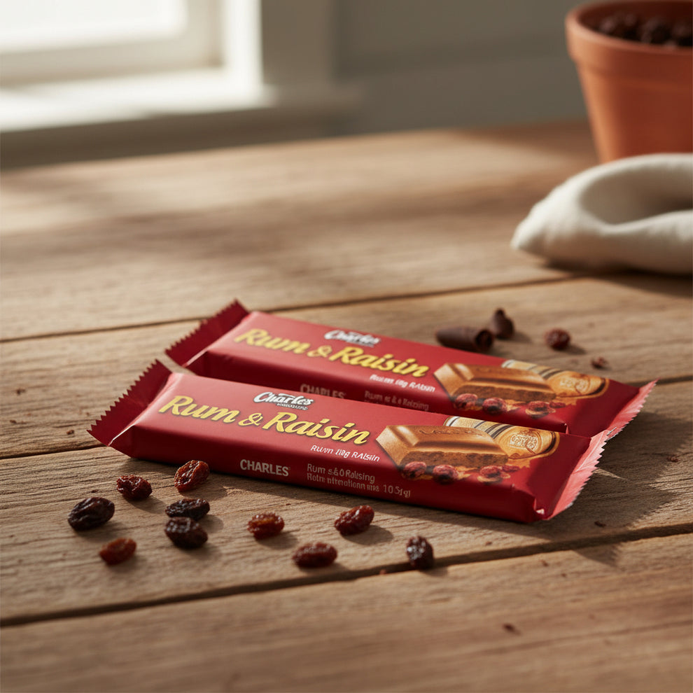 Charles Rum & Raisin Chocolate Bar 12/43gr – Produce City Farmers
